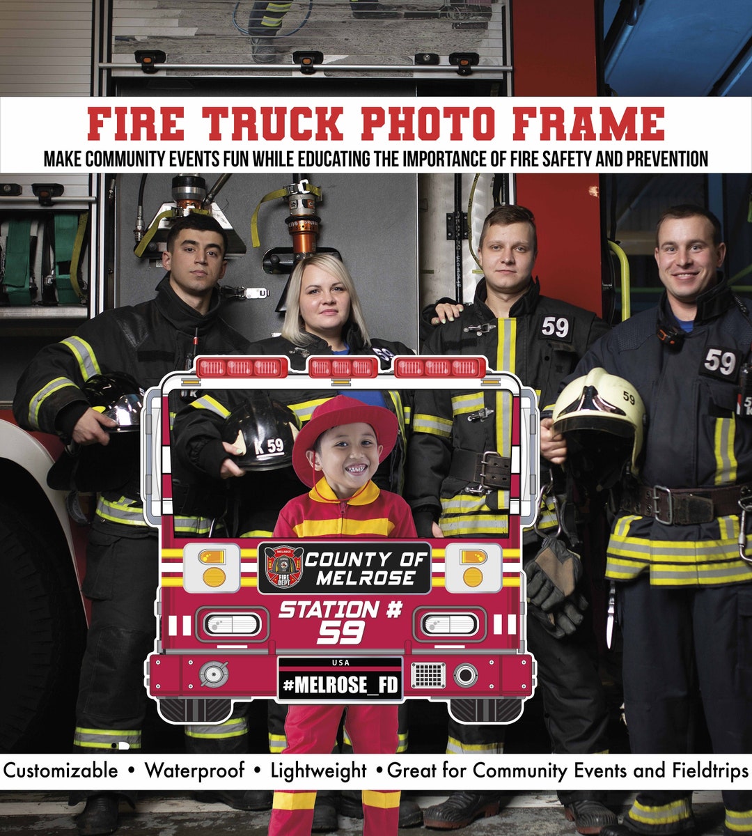 Firetruck Fireman First Responder Photo Frame Photobooth Prop - Etsy