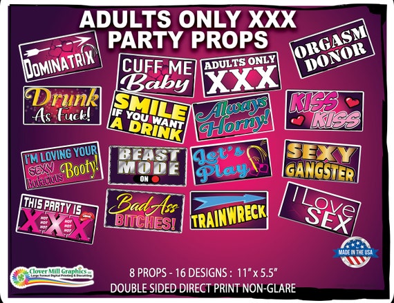 Adults Only XXX Naughty Photobooth Props | Etsy