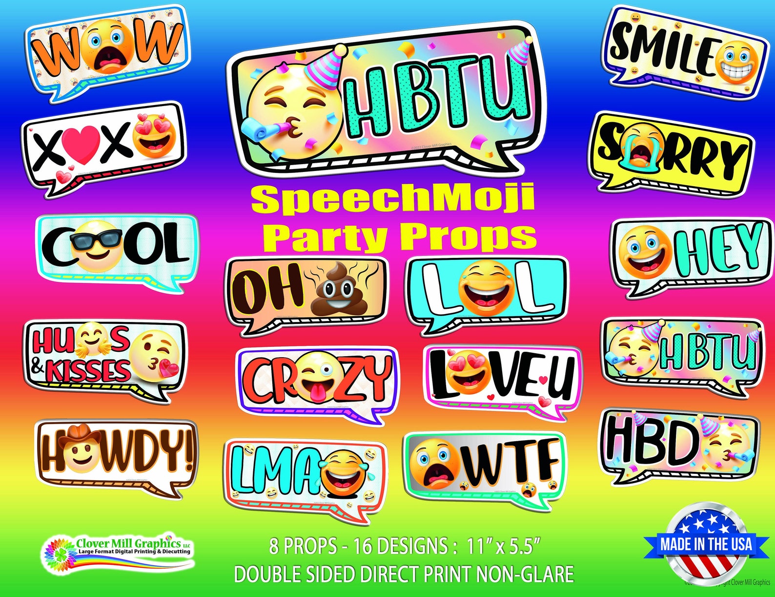 Emoji Speech Party Photo Booth Prop Signs - Etsy