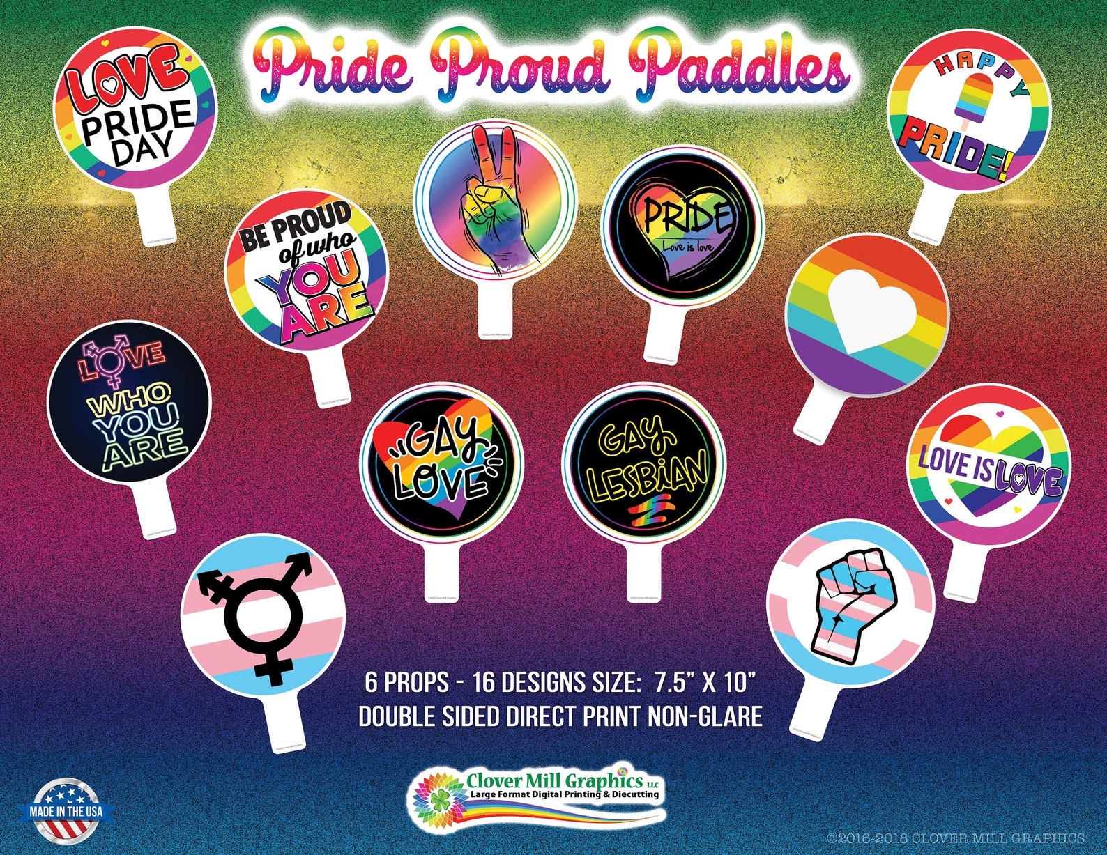 PRIDE PROUD PADDLES Photo Props - Etsy