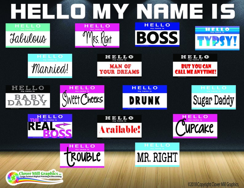 Hello My Name is Tag Props | Etsy