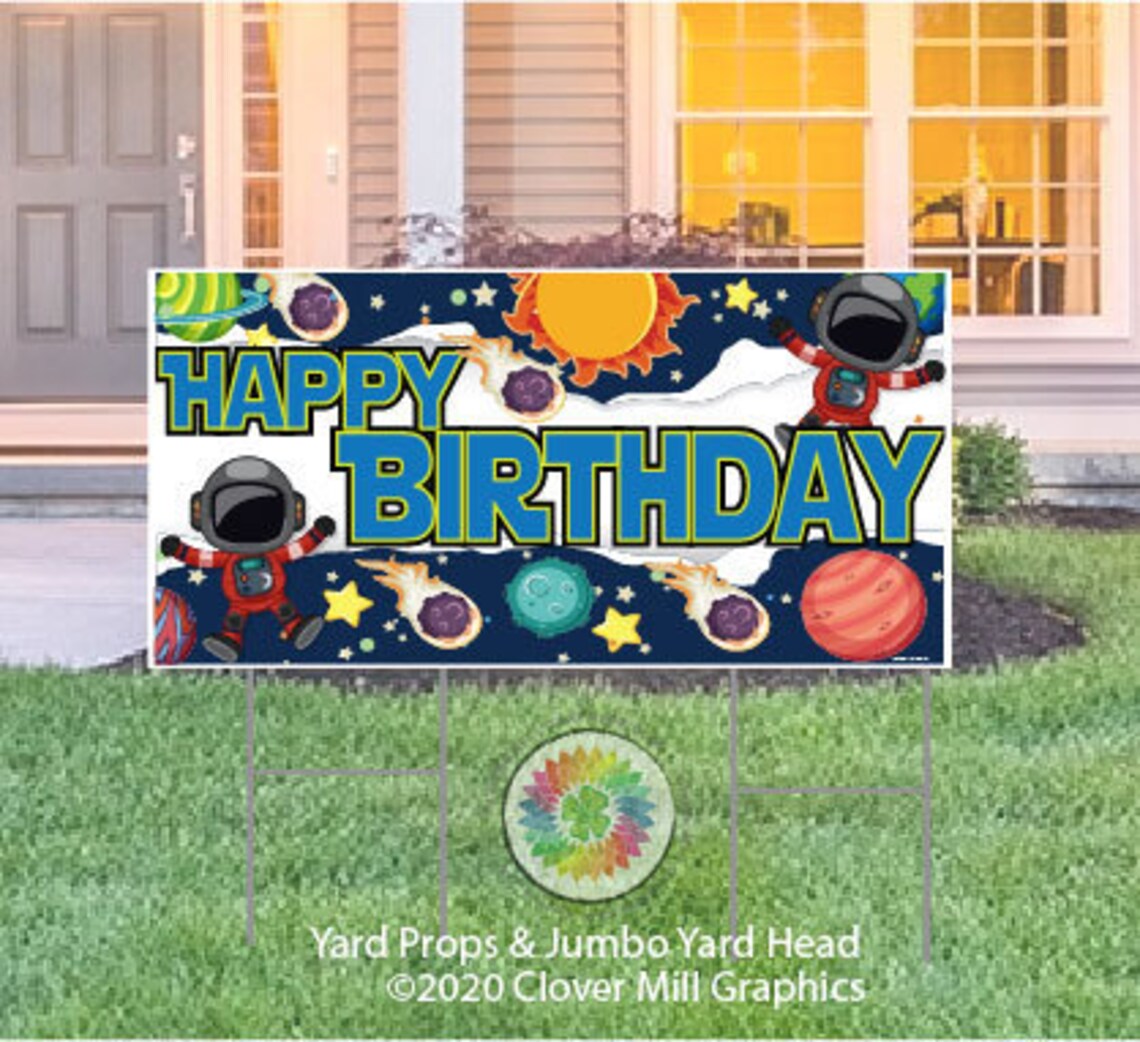 Customizable Jumbo Yard Sign or Banner Space Theme Kids | Etsy