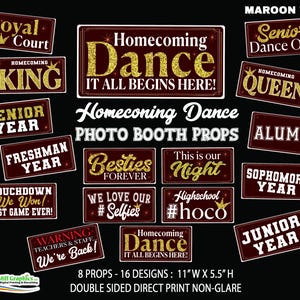 High School Homecoming Dance Photo Booth Props - High School Dance ...