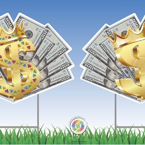 Money Dollar Sign Yard Sign Bling - Etsy