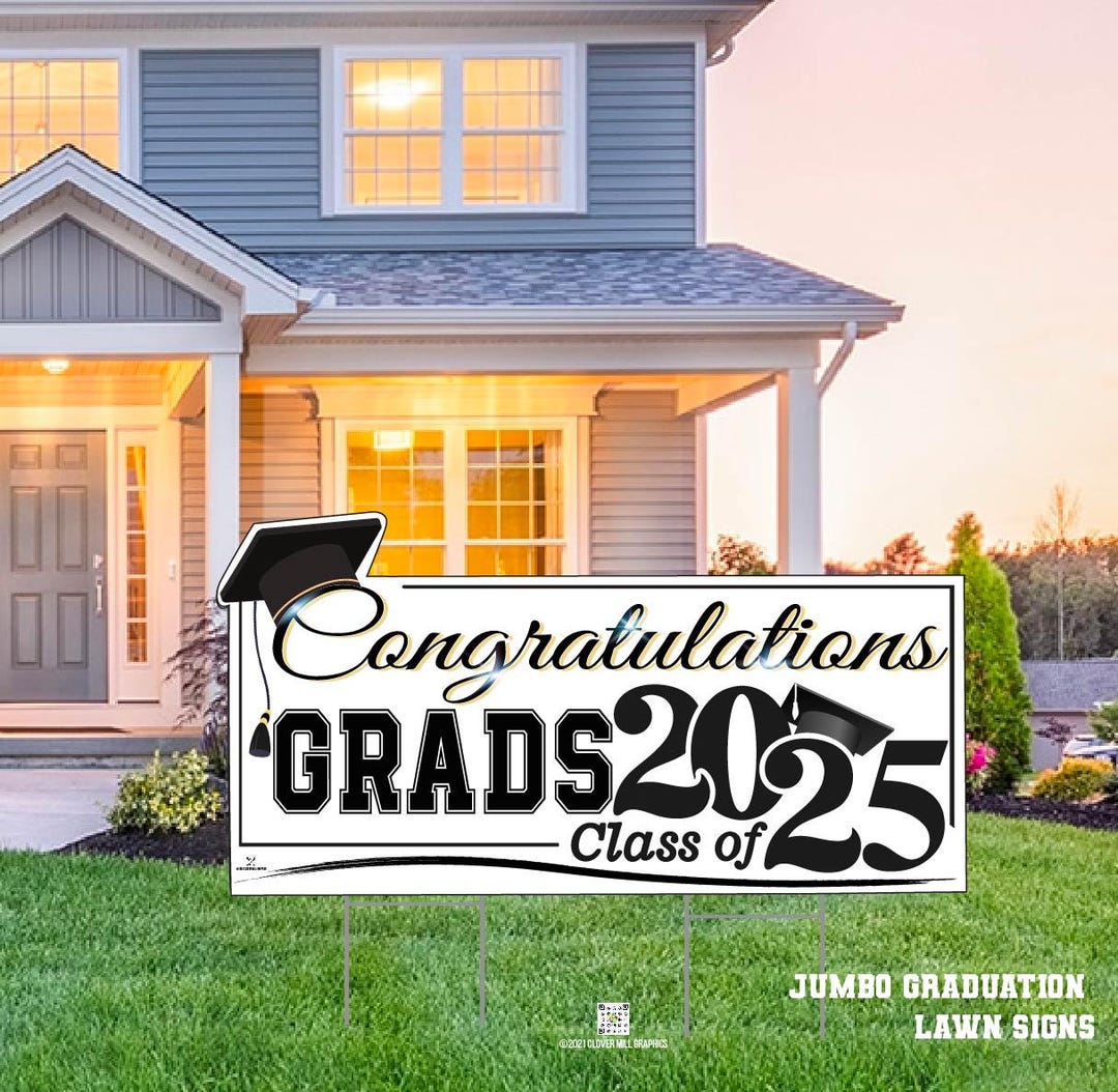 Congrats Grads Jumbo Yard Card Lawn Sign Class of 2025 - Etsy