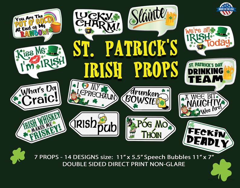 St. Patrick's Day Irish Theme Large Photo Props - Etsy