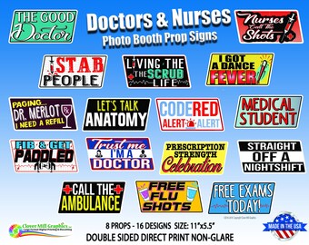 Doctor Party Printable Photo Booth Props Nurse Photobooth - Etsy