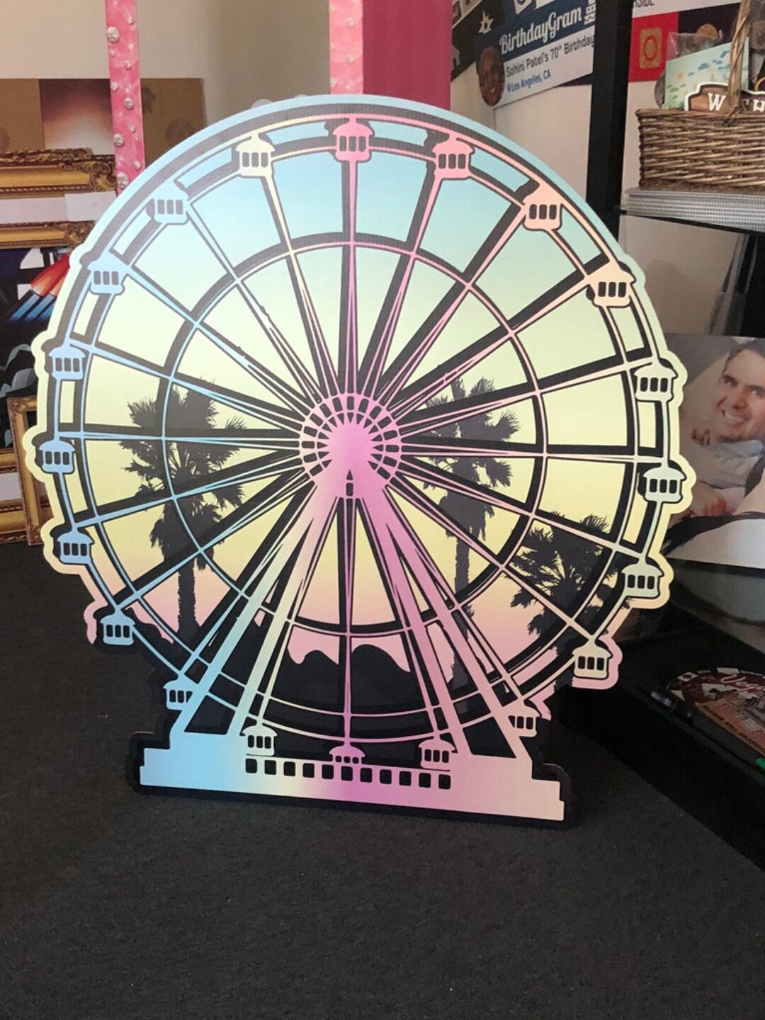 Festival Ferris Wheel Pastel Party Decoration Includes Easel Quick Ship ...