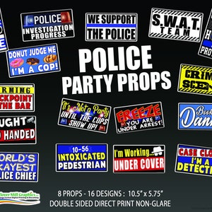 Police Party Photo Booth Prop Signs - Etsy