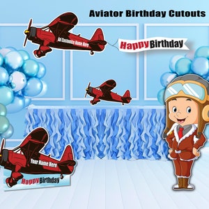 Aviator Vintage Airplane Pilot Custom Cutouts - Etsy