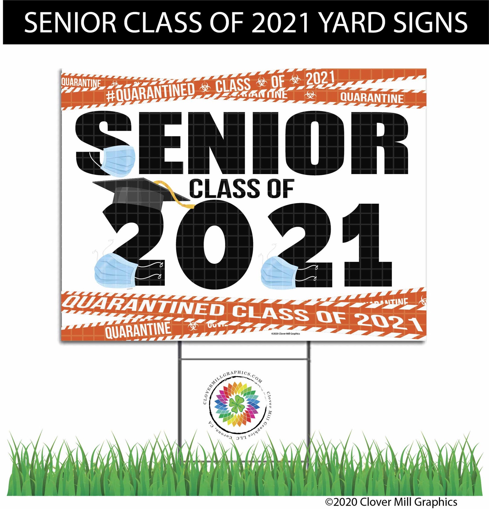 Senior Class of 2021 Custom Colors Quarantine Tape Theme Yard - Etsy