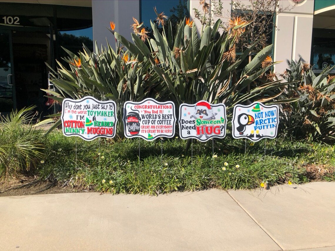 Elf Movie Theme Christmas Yard Signs Quick Ship - Etsy