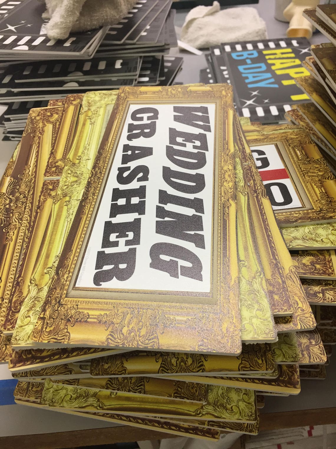 Wedding Party Gold Frame Photo Booth Prop Signs - Etsy