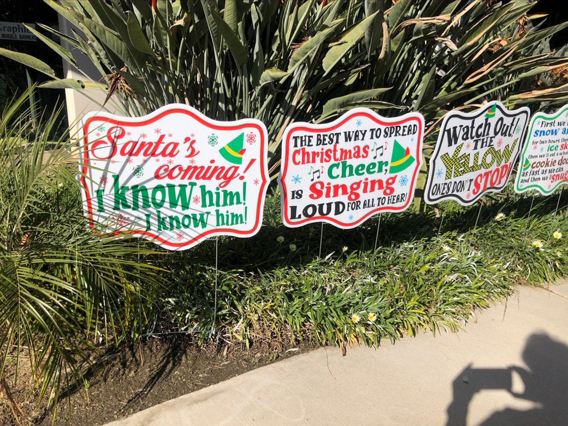 Elf Movie Theme Christmas Yard Signs Quick Ship - Etsy
