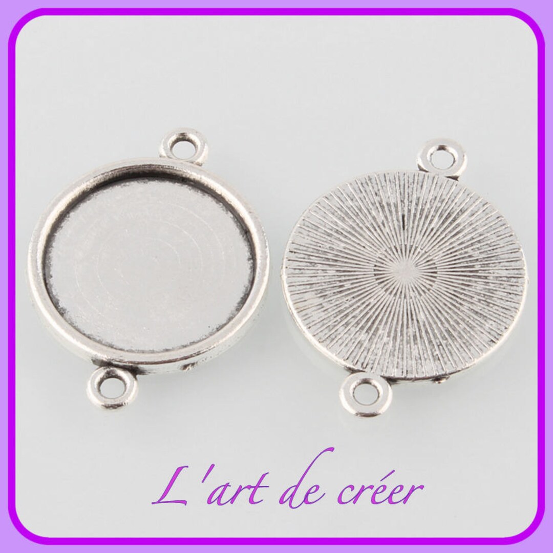 10 Connectors Support Cabochon Round Silver 18 Mm Cabochon - Etsy