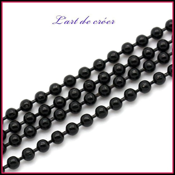 10 Meters String Balls Metal Black 2 Mm Black Beads | Etsy