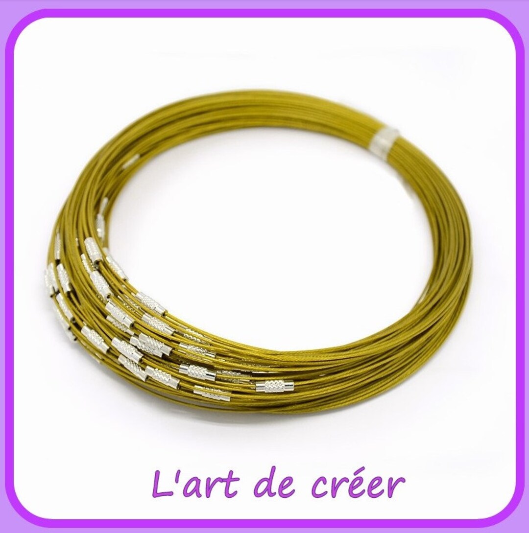 10 Gold-plated Steel Cable Chokers, 1 Mm X 45 Cm, Screw Clasp - Etsy