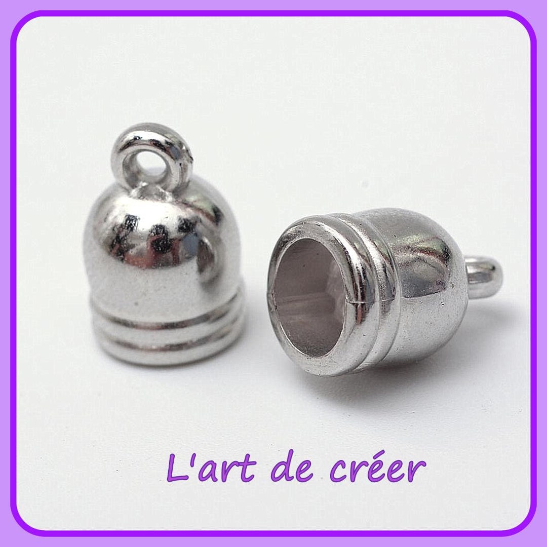10 Cups Cap Cap Cap Pearl Tip Cover Cap Bell Silver Metal Bell 8x12mm ...