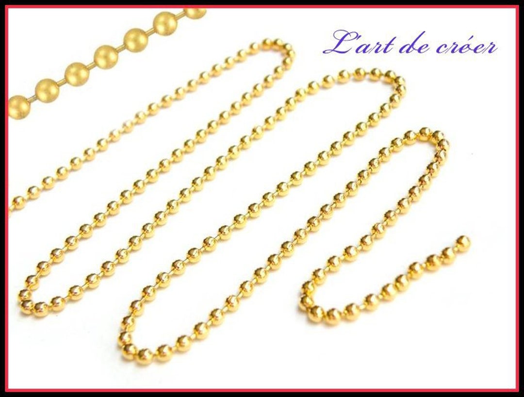 1 Meter String Beads Balls Gilded Gold 2 Mm - Etsy