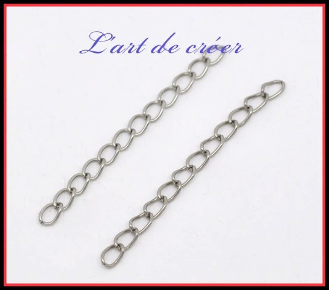 40 X Extension Chain, Extender, 50 X 3.5 Mm, Silver - Etsy