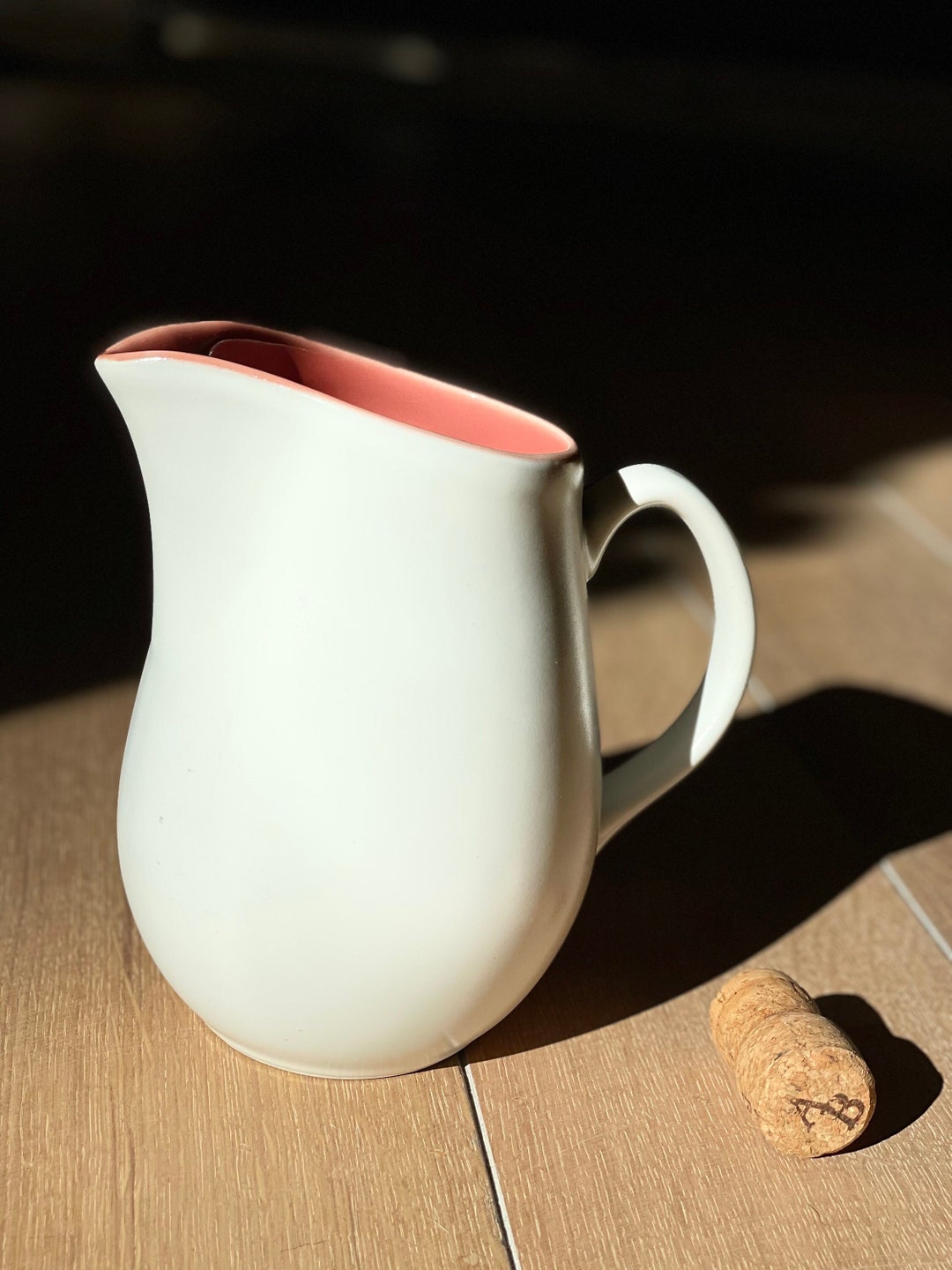 Vintage White Ceramic Water Jug Artdesign White Pitcher - Etsy