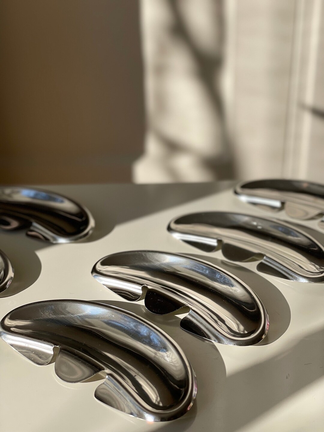 Set of 6 Vintage Stainless Steel Clip on fishbone / Condiment Trays - Etsy