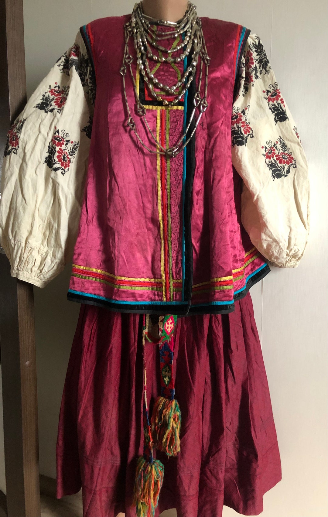 Ukrainian National Vintage 1920-40 Embroidered Costume Suit M-L ...