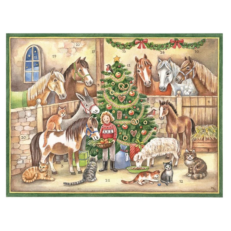 Horse Advent Calendar Card - Etsy UK