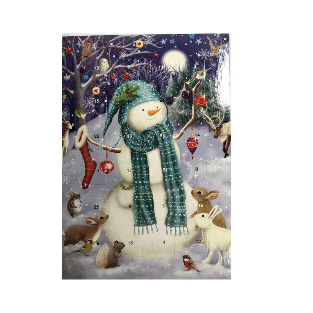 Snowman Advent Calendar Card 175 X 120 Mm Caltime With - Etsy UK