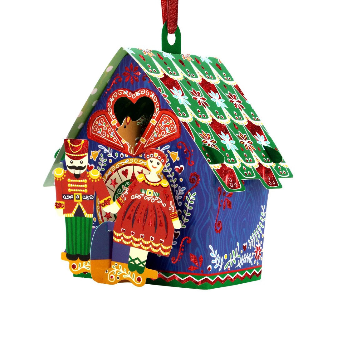Cuckoo Clock 15 X 15 X 4cm - Baubles 3D Pop up Christmas Card Ornament ...