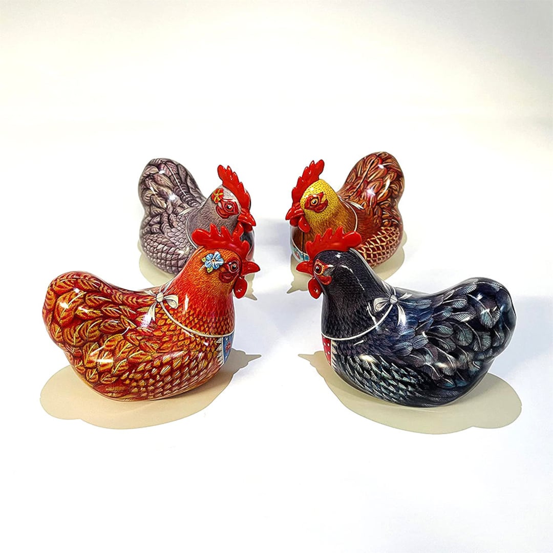 Hen Chicken Easter Tins 4 Different Tins in a Set 4 Different Hens 110 X 67 X 65 Mm - Etsy