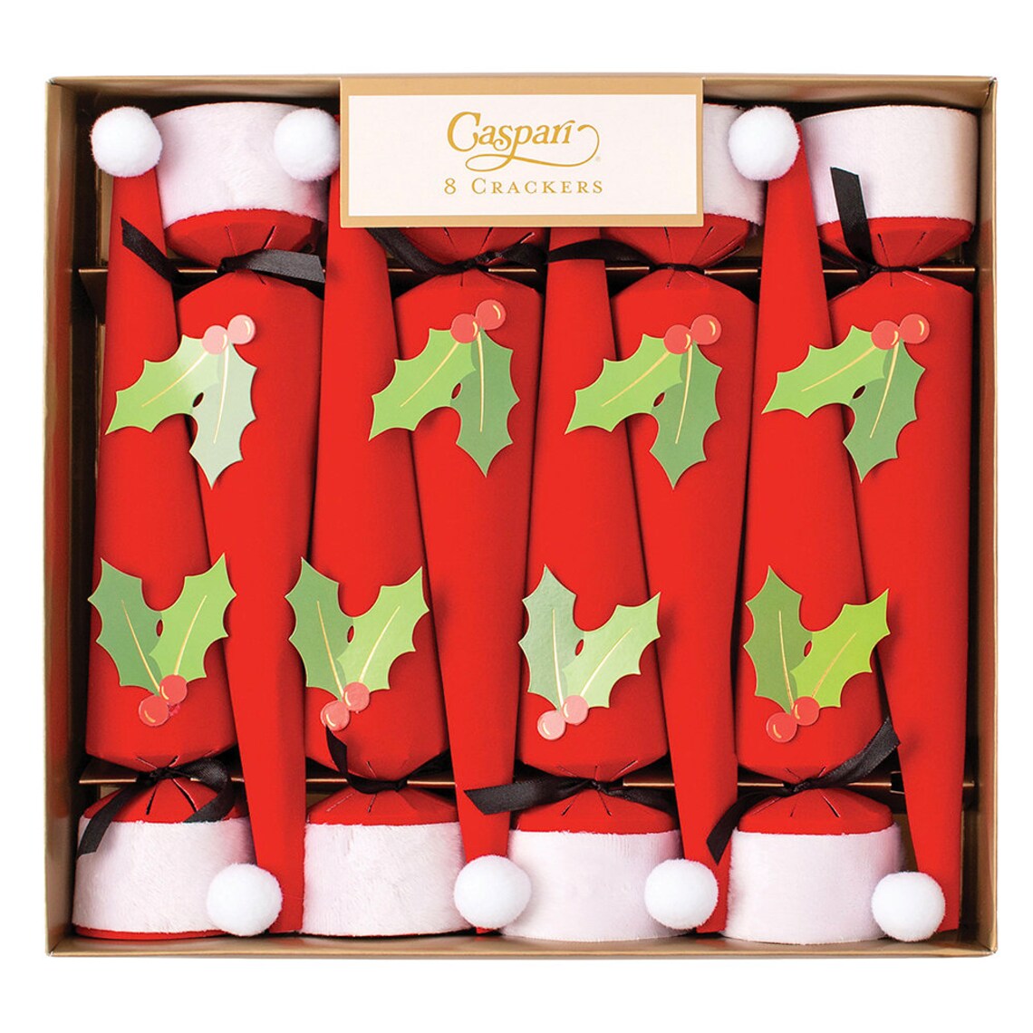 Caspari Crackers Santa Hat Red Felt Cone Shaped 8 X 10 Inch Crackers ...