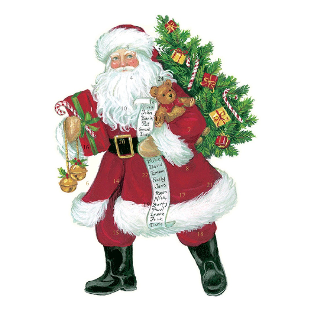 Lynn Haney Santa Caspari Advent Calendar 33.5 X 43.5cm - Etsy