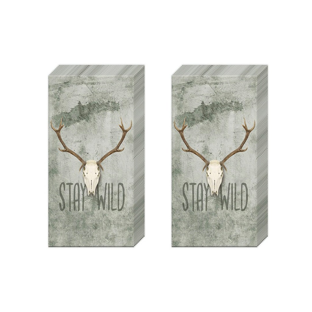 Stay Wild Deer Skull Tissues 2 Packs of 10 IHR Tissues 4 Ply 20 Cm ...