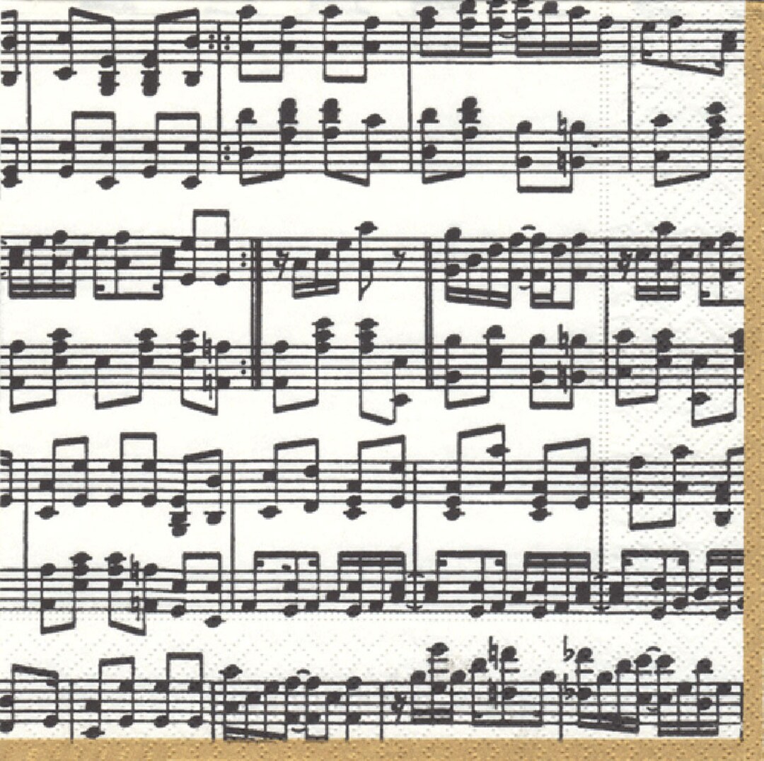 Caspari Musica Music Notes Paper Table Napkins 33 Cm Square 3 Ply Lunch ...