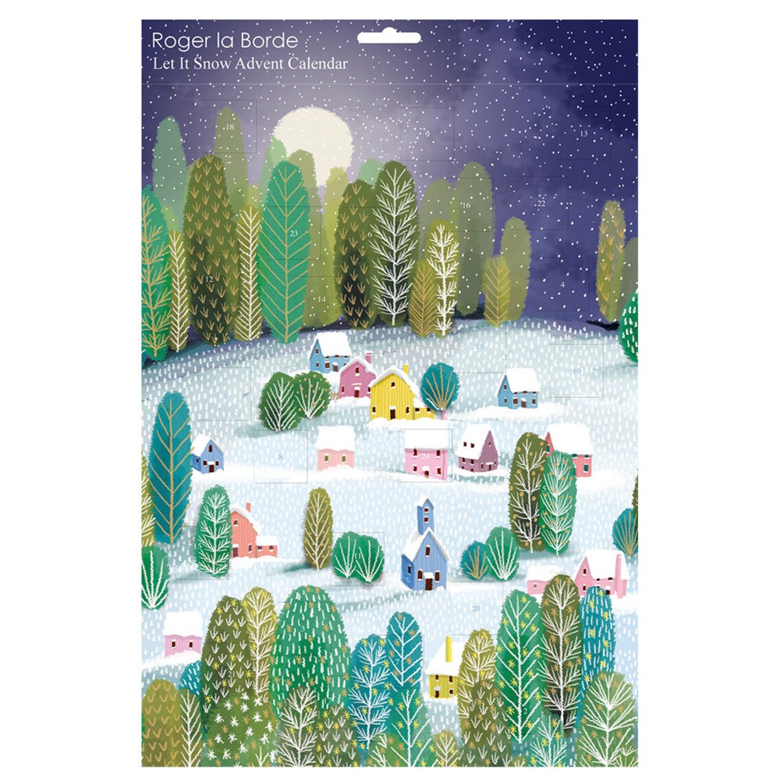 Let It Snow Trees Roger La Borde Flat Advent Calendar 380 X 270 Mm Gold ...