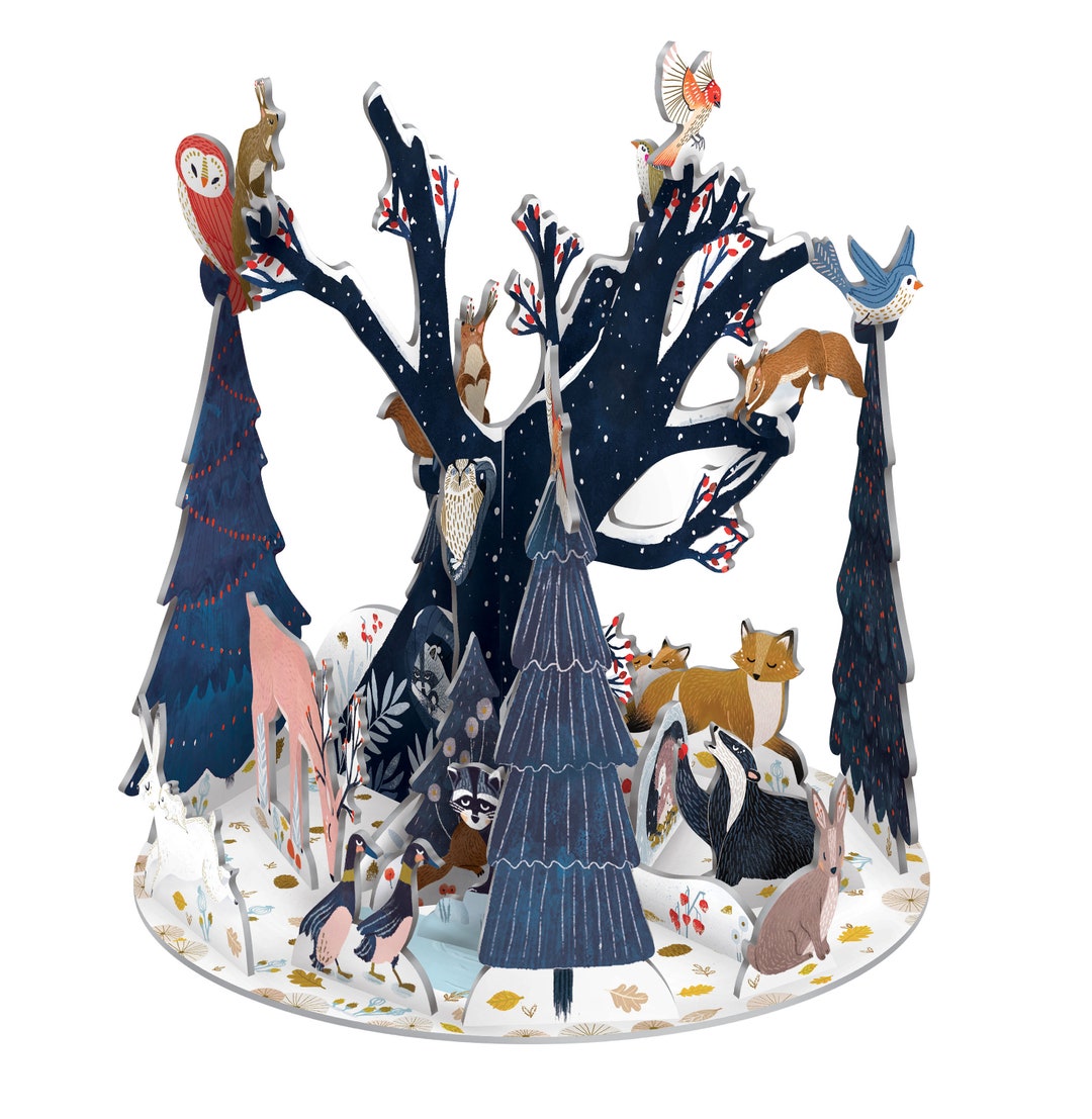 Pop and Slot Large Hollow Tree Roger La Borde 3D Advent Calendar - Etsy