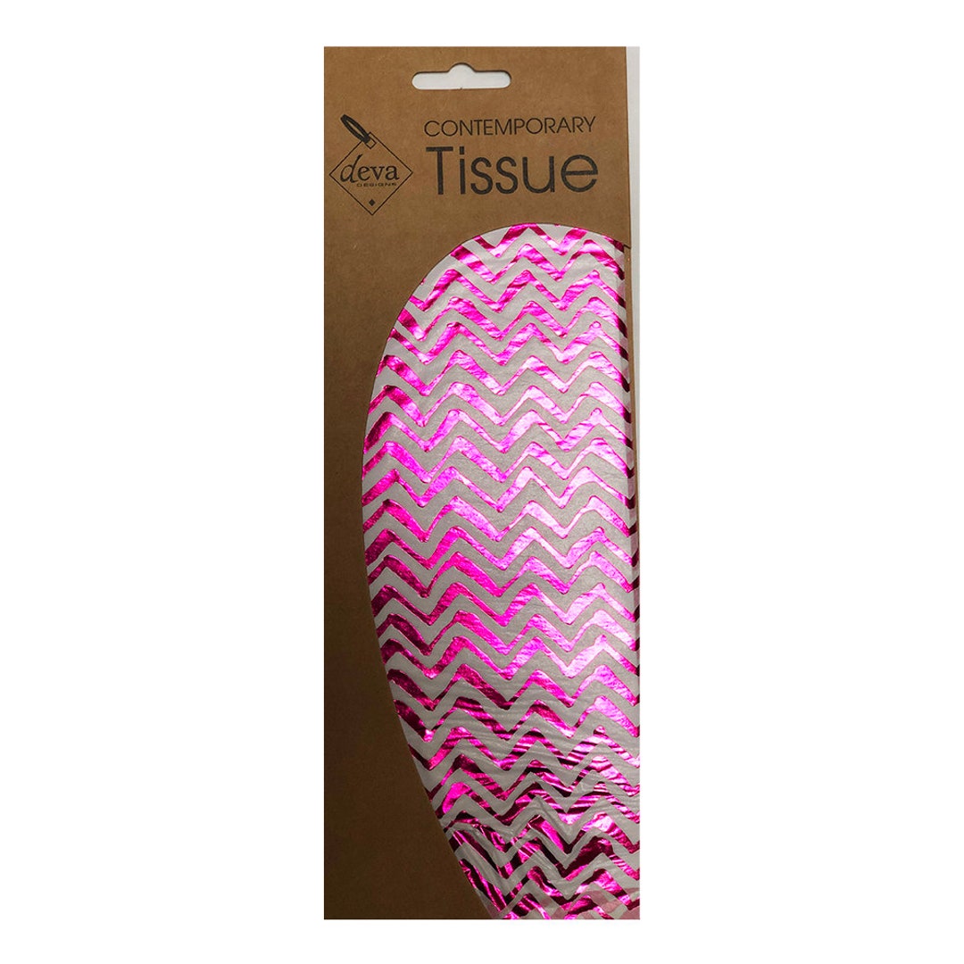 Pink Zig Zag Metallic Tissue Deva Tissue Wrapping Paper 4 Sheets 50 X ...