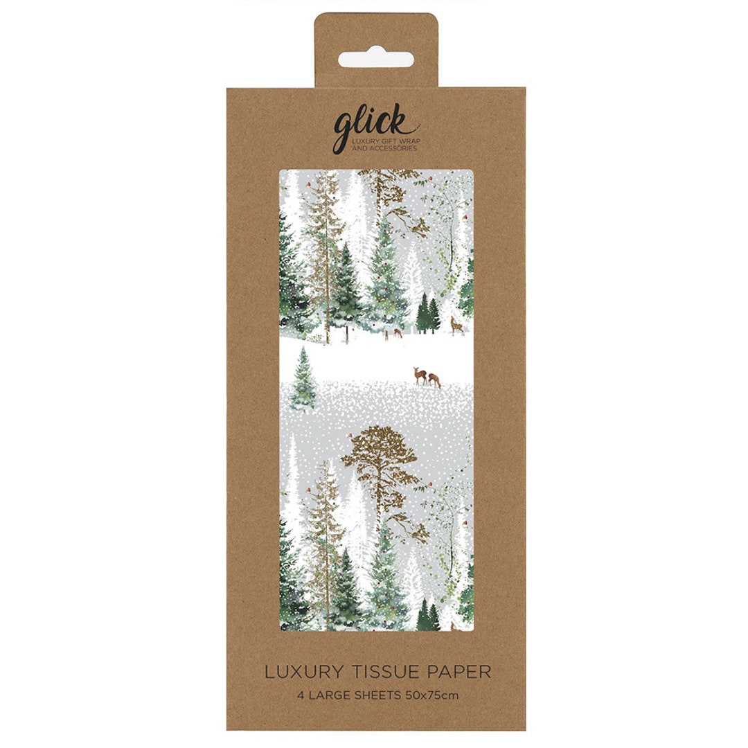 Magical Forest Winter Forest Animals Glick Tissue Wrapping Paper 4 ...