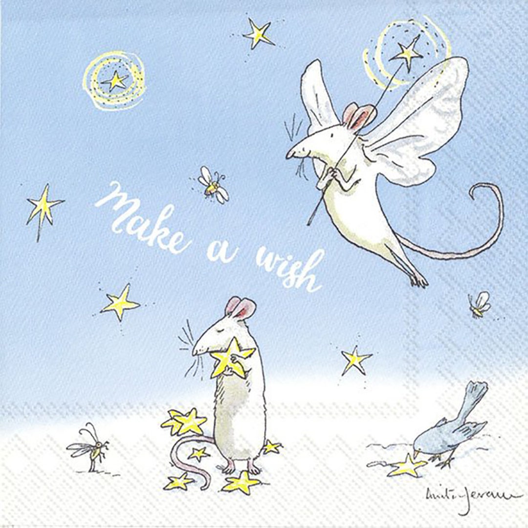 Fairy Mouse Make a Wish Anita Jeram Cocktail IHR Paper Table Napkins 25 ...