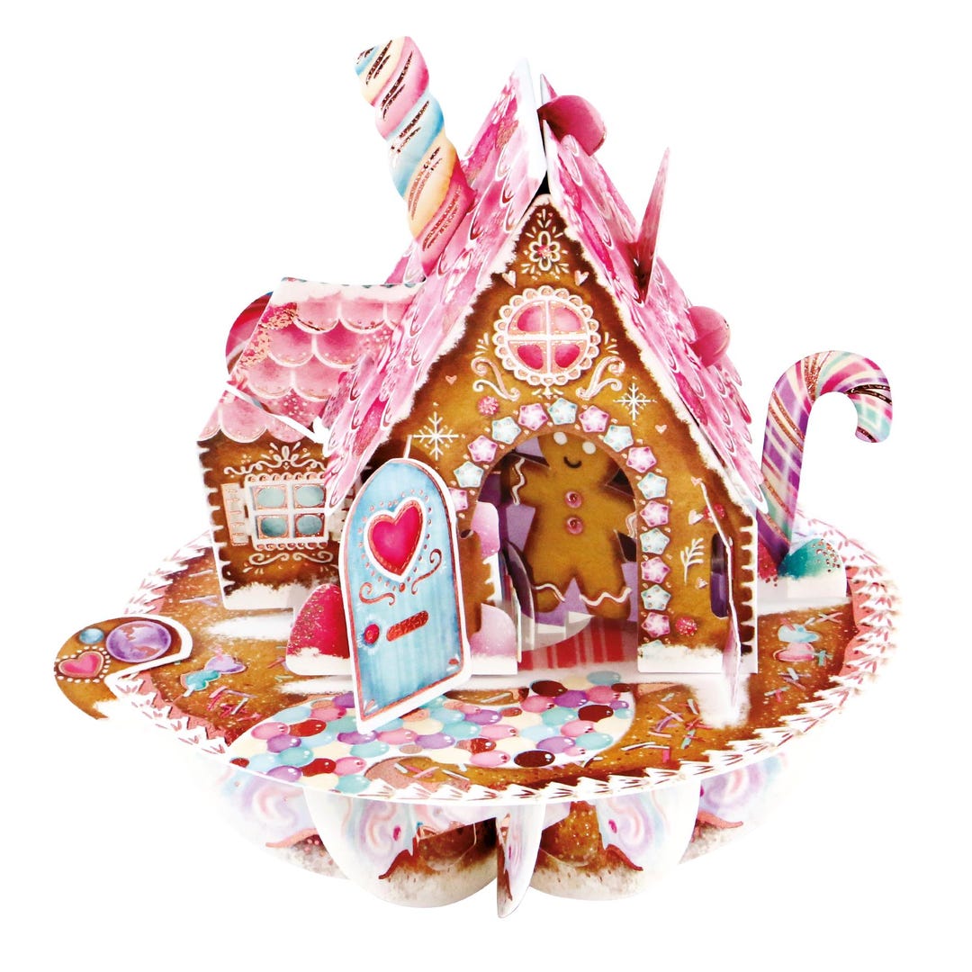Gingerbread House - 3D Pop up Pirouettes Christmas Card 16 X 17 X 14cm ...