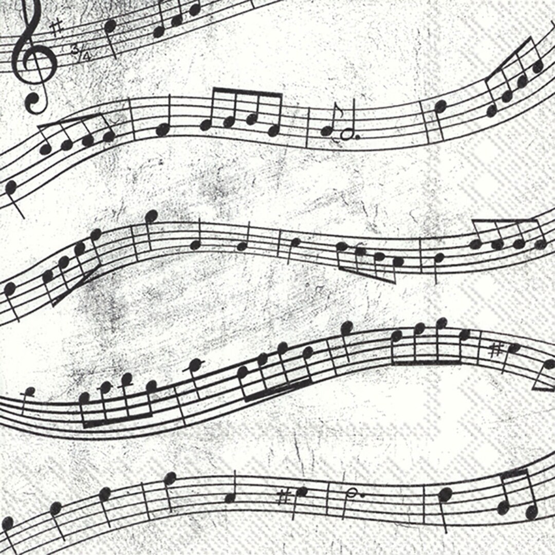 Music Notes Cocktail IHR Paper Table Napkins 25 Cm or 10 Inches Square ...