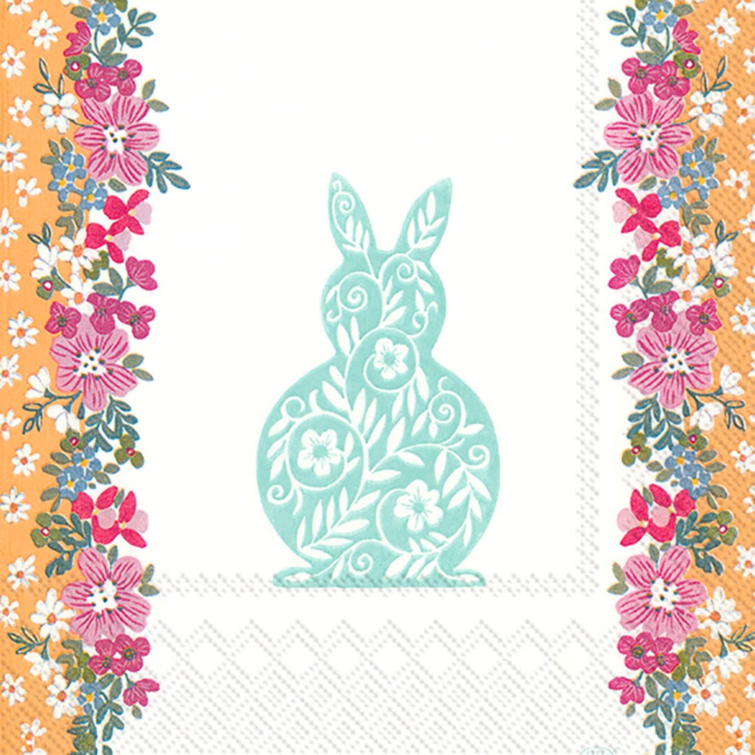 Easter Greetings Turquoise Rabbit Bunny IHR Paper Table Napkins 33 Cm ...