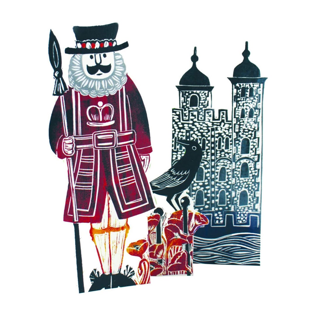 Beefeater Tower of London Judy Lumley 3D Greeting Card With Envelope ...