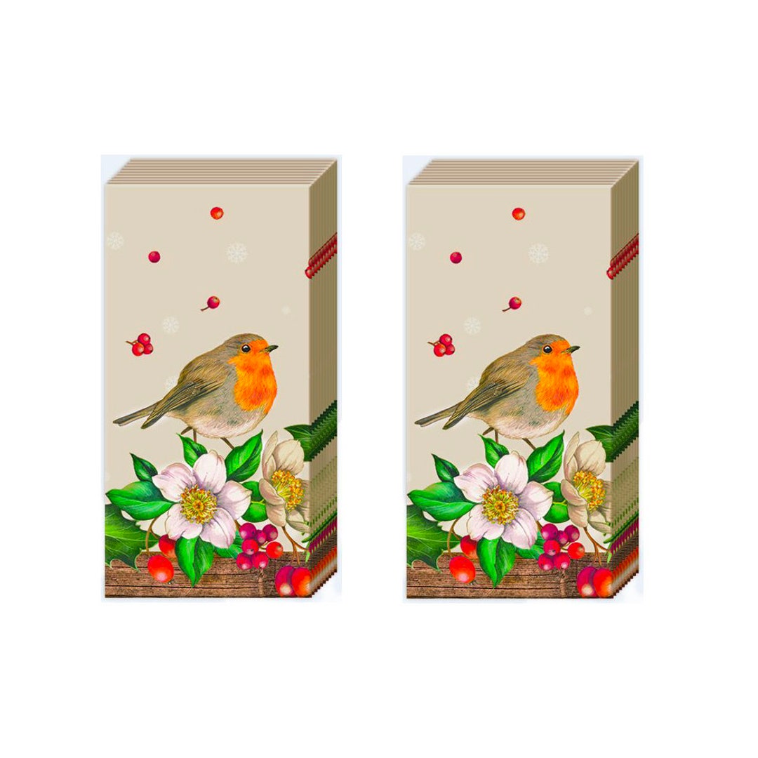 Welcome Red Robin Christmas Tissues 2 Packs of 10 IHR Tissues 4 Ply 20 ...