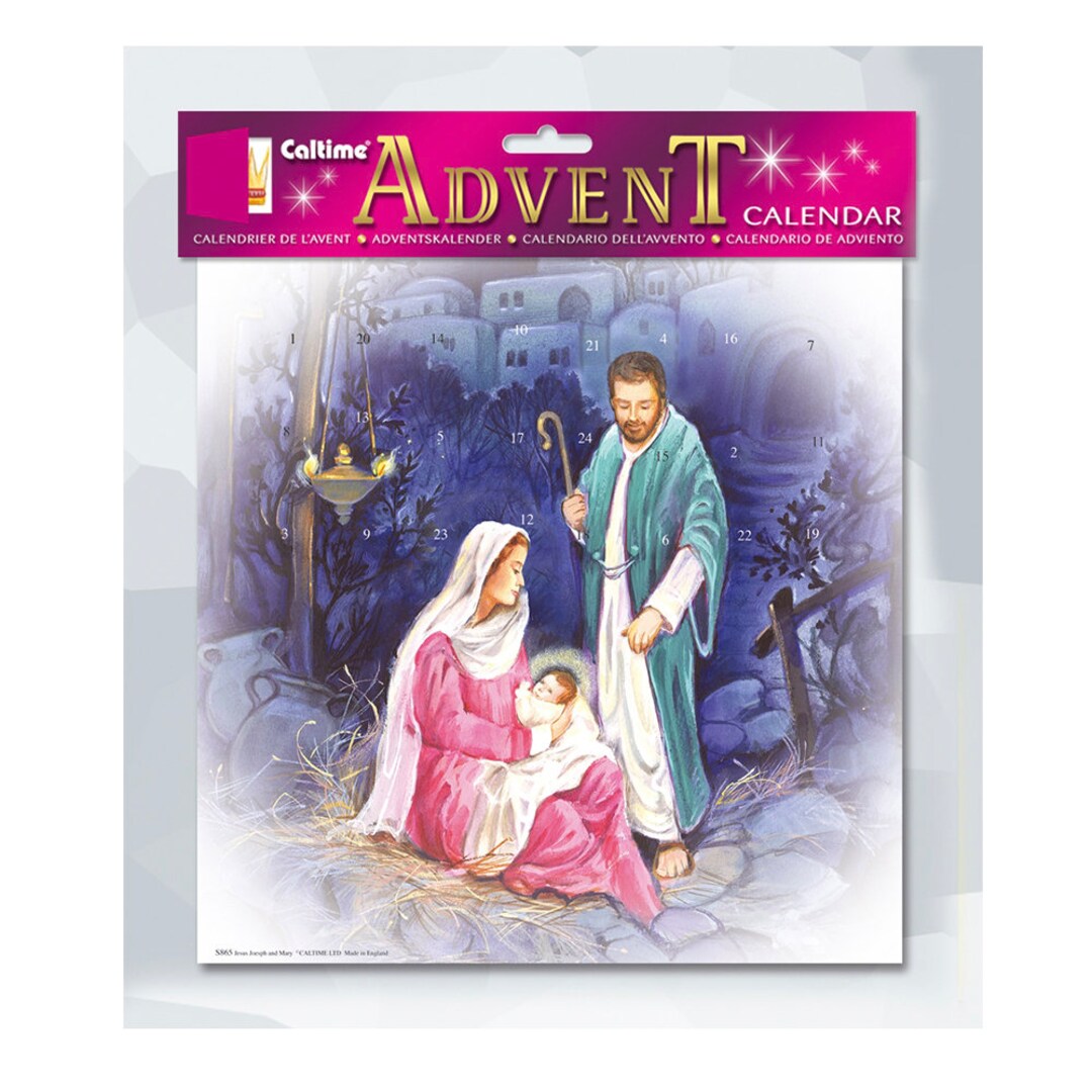 The Crib Nativity Religious Advent Calendar 28 X 28 Cm Caltime With 24 ...