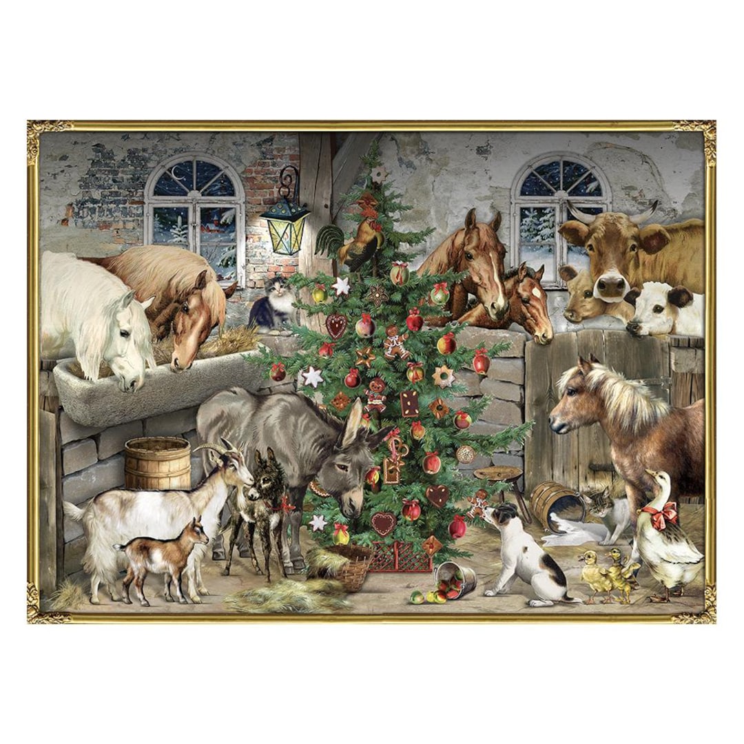 Festive Farm Horses Huge Coppenrath Advent Calendar 52 X 38 Cm - Etsy
