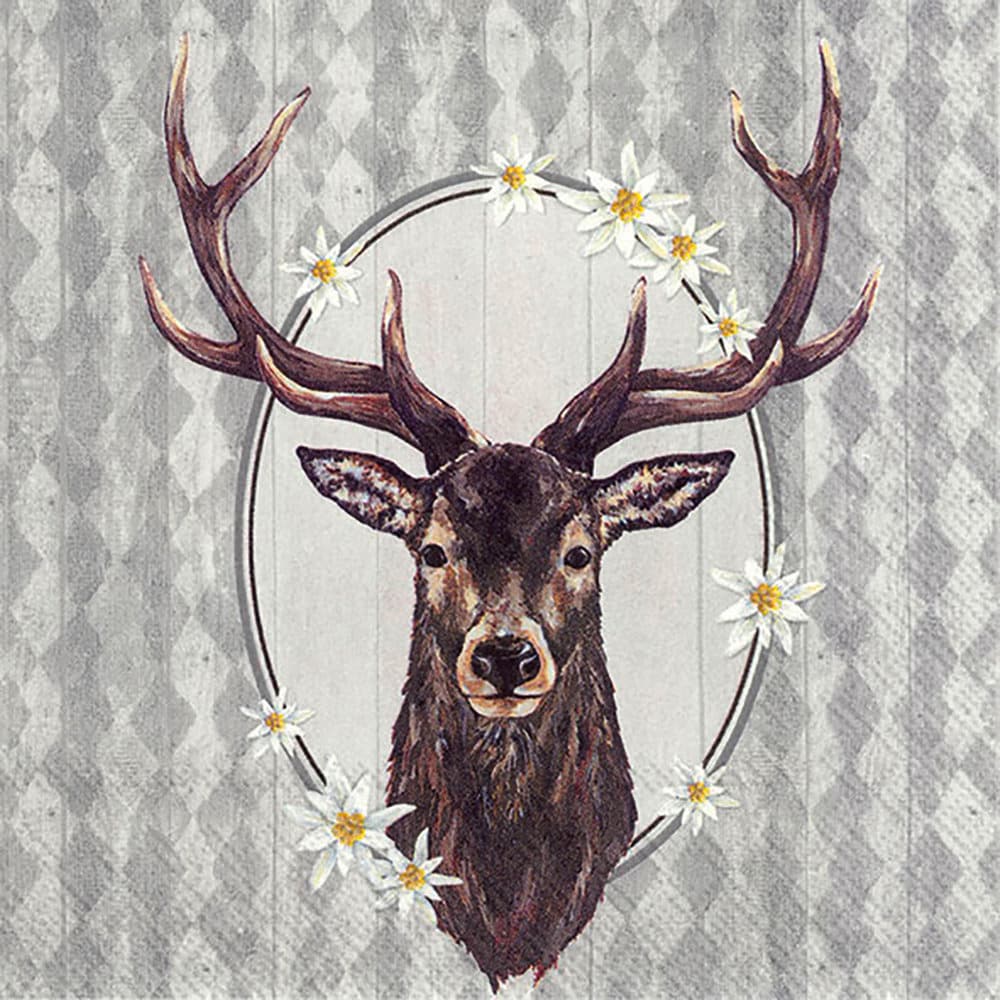 Ludwig Grey Dear Stag IHR Paper Table Napkins 33 Cm Square 3 Ply Lunch ...