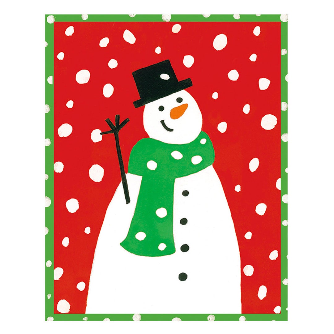Leon Snowman Caspari Christmas Cards 96mm X 120mm 5 in a Pack With ...