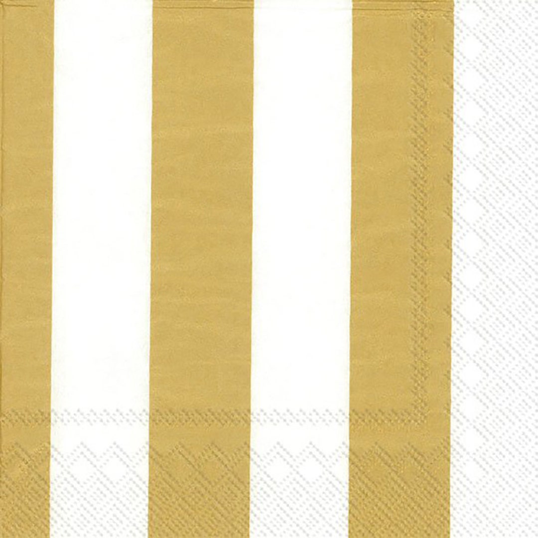 Marimekko KAKSI RAITAA Gold Stripe Paper Table Napkins 33 Cm Square 3 ...